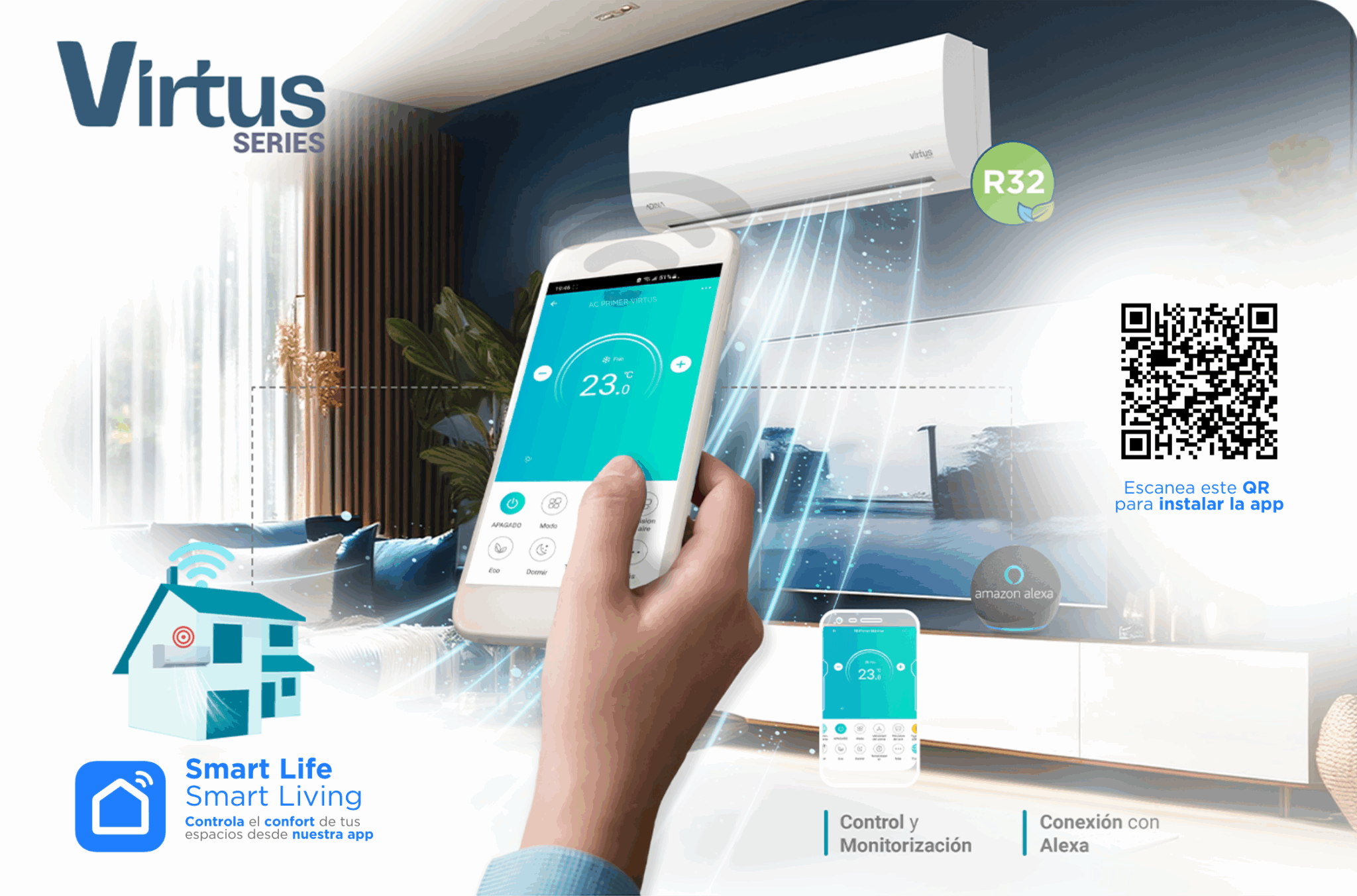 Aire Acondicionado Adina Tipo Mini Split, Serie Virtus, Inverter/Wifi ...